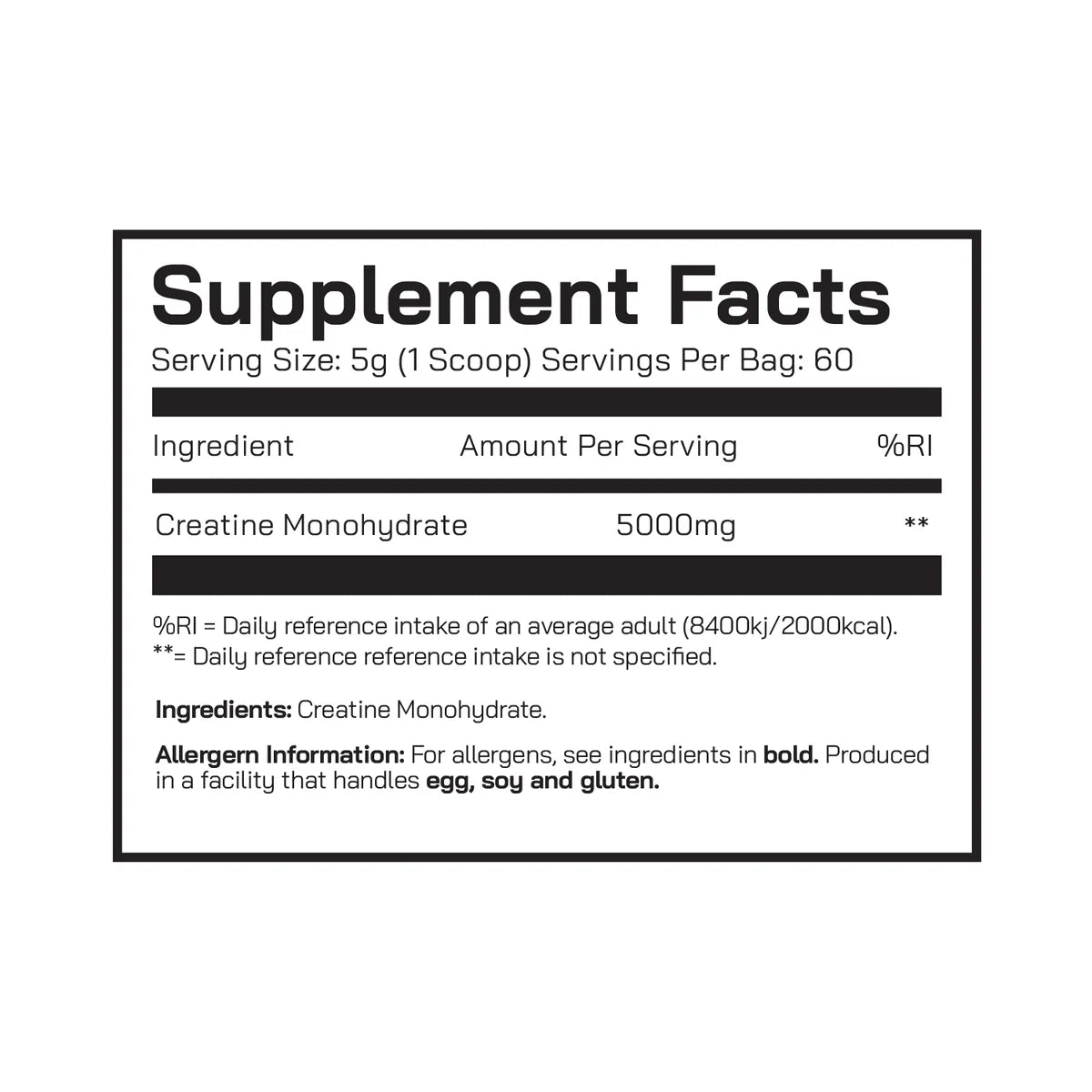 Creatine Monohydrate 300gm | 60 Servings – Healthana.co