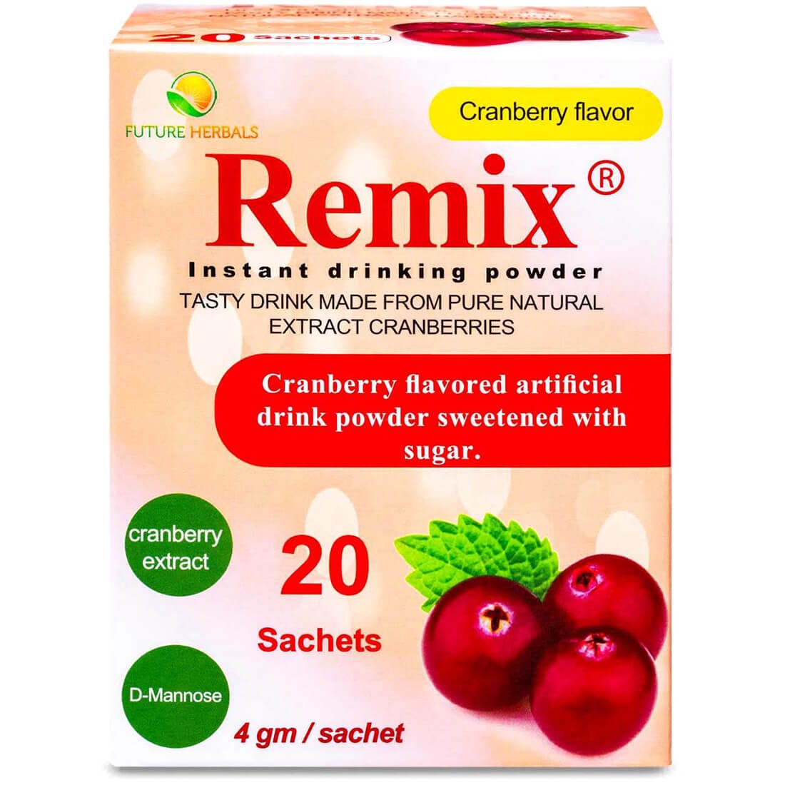 Remix Cranberry Extract 180 mg - 20 Sachets – Healthana.co