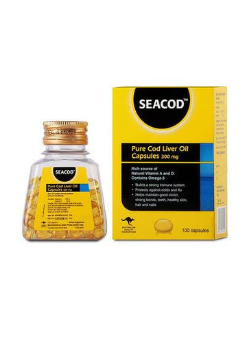 Seacod Pure Cod Liver Oil Capsule, 300 Mg 500's – Healthana.co